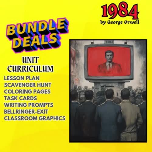 1984 by George Orwell - UNIT BUNDLE - ELA Literature Novel Study BUNDLE