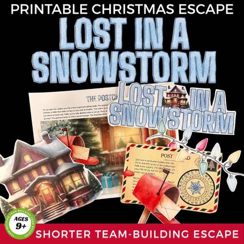 Christmas Printable Escape Lost in a Snowstorm Middle Upper Elementary ...