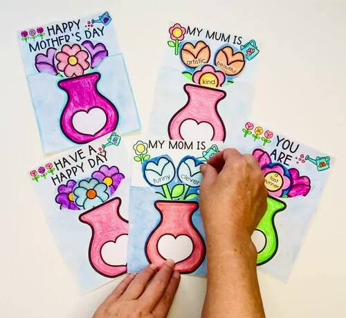 Mother's Day Craft Vase of Flowers Activity by Kindergarten Matters