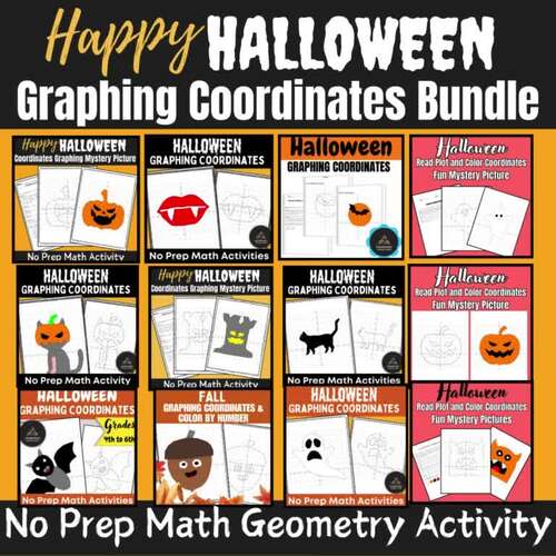 Halloween Coordinates Graphing Mystery Pictures MEGA Bundle + Free Bonus