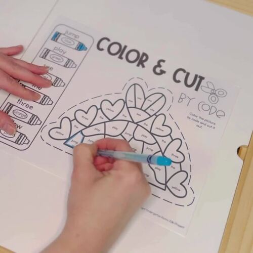 Earth Day Activities | Sight Word Printables | Editable Color & Cut by Code