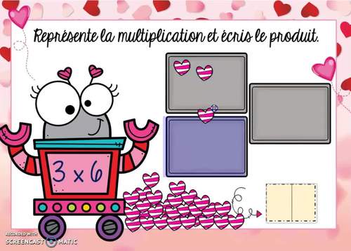Sens de la multiplication 3e année Boom Cards French distance learning