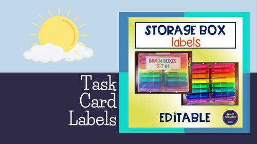 Task card box labels by Joy and Sunshine Collective | TPT