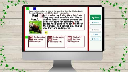 Endangered Animals Main Ideas and Details (Boom Cards with Audio)