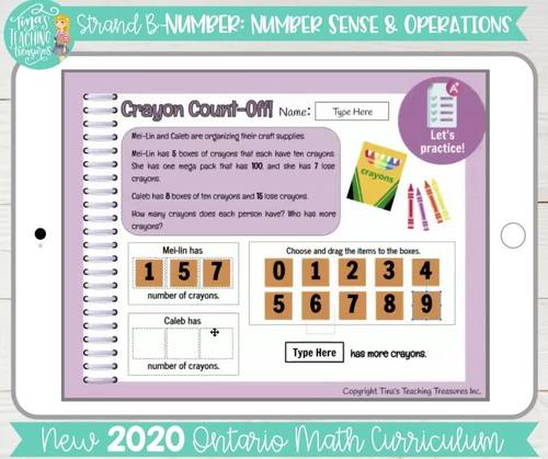 Grade 3 DIGITAL Math BUNDLE 2020 Ontario | Strand B: Number & Strand F ...
