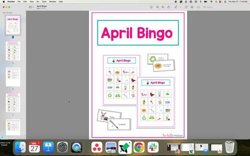 April Bingo by The Autism Helper | TPT