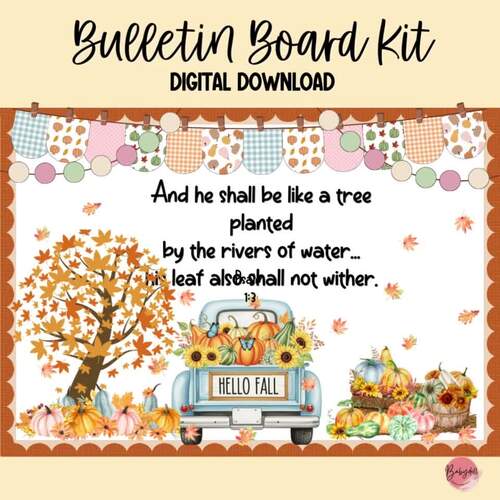 Christian Fall Bulletin Board Kit & Door Decor | Vintage Truck Pumpkin ...
