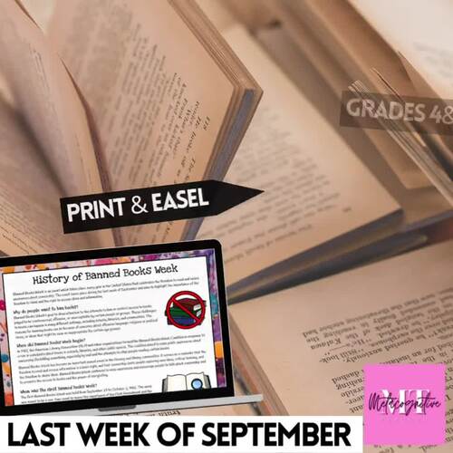 History of Banned Books Week Reading Comprehension Worksheets | TPT