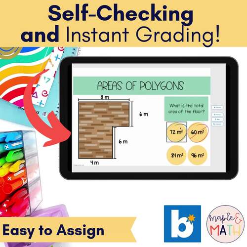 Areas of Polygons & Composite Figures Digital Boom Cards Activity 6th ...