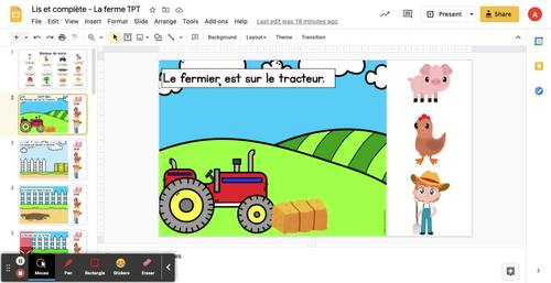 Digital FRENCH Farm-Themed Reading Comprehension - Lis et complète la ferme
