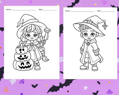 Spooky Cute Halloween Coloring Pages by Printables Granny | TPT