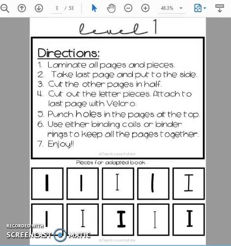 Alphabet Adapted Books for Letter I with Real Photos by Teach Love Autism