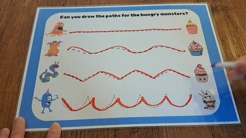 Monster Tracing Pre Writing Practice For Preschoolers and Toddlers