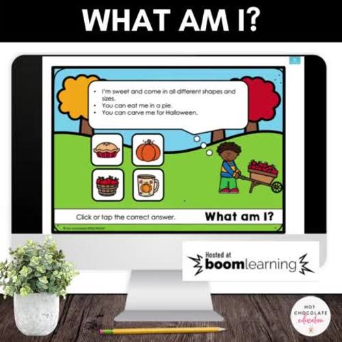 Autumn / Fall : What am I? ESL Vocabulary Guessing Game BOOM CARDS™