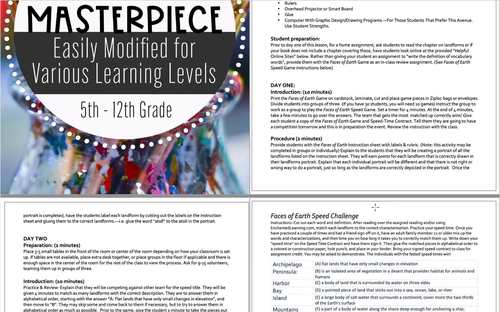 Geography: Face Of The Earth, Landforms Masterpiece (Easel Activity ...
