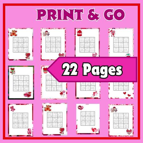 NO PREP VALENTINE'S DAY Sudoku Puzzles Activity Worksheet | TPT