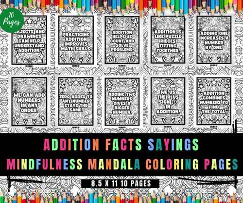 Addition Facts Coloring Sheets, 3rd Grade Door Decorations Saying, Word ...