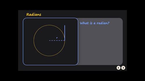 Intro to Radians Lesson - Animated Slides Presentation (Geometry - Circles)