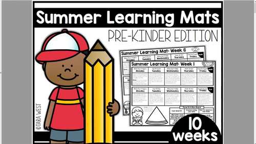 Summer Learning Mats: Pre-K Edition Distance Learning | TPT
