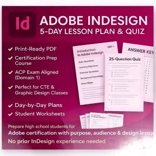 Adobe InDesign 5-Day Lesson Plan + Quiz & Worksheet | ACP Certification ...