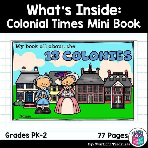 Colonial Times Mini Book for Early Readers - 13 Colonies, Colonial Jobs ...