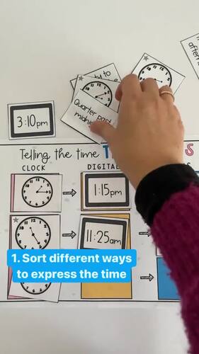 Telling Time Math centers | Grade 3 & Grade 4 by Rainbow Sky Creations