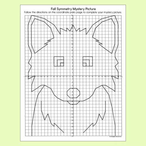 Fall Coordinate Plane Graphing Pictures Four Quadrant Symmetry Activity