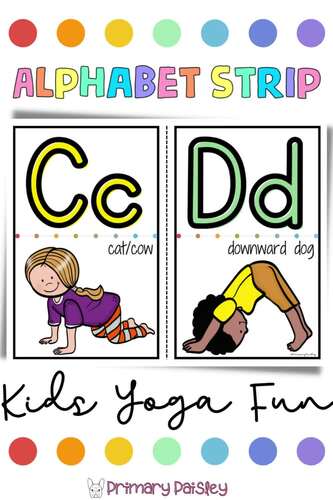 Yoga Alphabet Strip | Classroom Decor by Primary Paisley | TPT