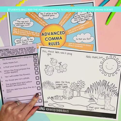 March Grammar Review Set the Scene BUNDLE by Amelia Capotosta | TPT