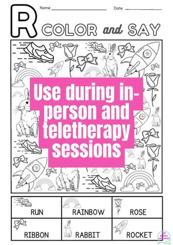 Letter R Coloring ARTICULATION for R Sound Speech Therapy | TPT