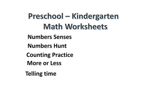 Math Bundle Worksheets Counting More/Less Even/Odd Measurement Telling time