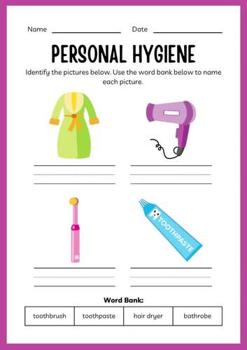 Kindergarten Workbook: Fun and Colorful ESL Personal Hygiene Worksheets ...
