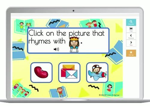 Long Vowels: Identify Pictures that Rhyme (Digital Learning -Boom Cards)