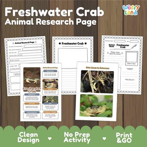 Freshwater Crab Animal Research Project | River Life Science Worksheet ...