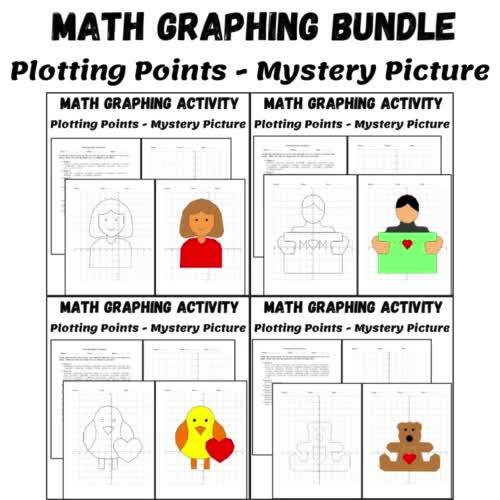 End Of the Year & Mother's Day Coordinate Graphing Mystery Picture Bundle