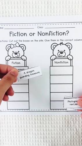 Fiction or Nonfiction? – Cut and Paste Sorting Activity by Taketing Academy