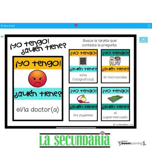 Spanish Cognates Activity #2 | I Have Who Has | BOOM CARDS | Distance ...