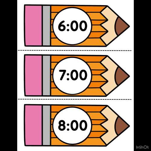 Telling Time to the Hour and Half Hour Matching Cards | Pocket Chart ...