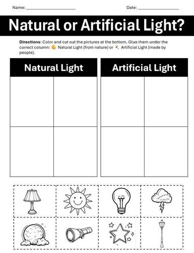 Light or No Light? Illumination 1st Grade Science | TPT