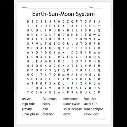 Earth-Sun-Moon System Worksheets by DrBScience | TPT