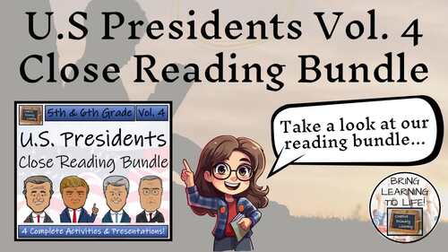 U.S. Presidents Volume 4 Close Reading Comprehension Bundle | 5th & 6th ...