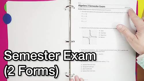 Algebra 2 Review and Final Exam - Unit 12 Bundle - Texas Algebra 2 ...