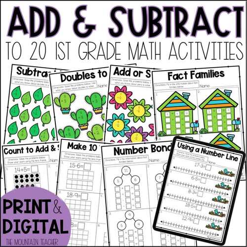 Addition and Subtraction Within 20 Unit - 1st Grade Math Worksheets