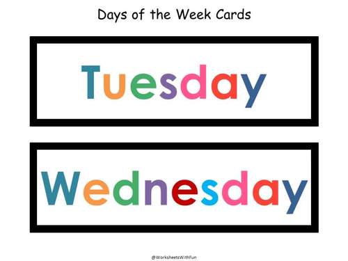Days of the Week Calendar Labels Printables - Today, Tomorrow ...