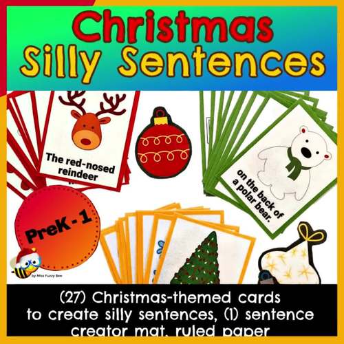 Christmas Silly Sentences PreK - 1 by Miss Fuzzy Bee | TpT