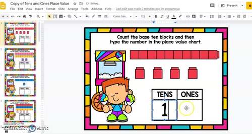 Tens and Ones Place Value for Google Classroom Distance Learning