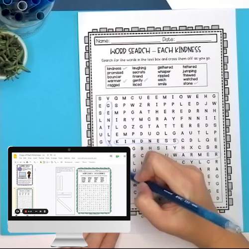 Book Companion Each Kindness Vocabulary Parts of Speech Summary Writing ...