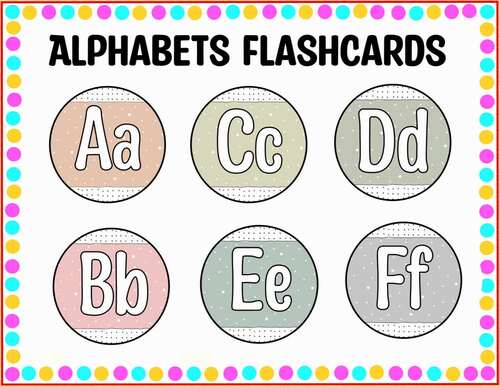 Editable Boho Neutral Spotty Alphabet Flash Cards, Printable Word Wall ...