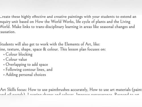 COLOUR VALUE Art project for Landscapes and trees lesson plan 2nd - 4th ...