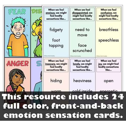 Linking Emotions with Bodily Sensations Cards | Interoception Cards